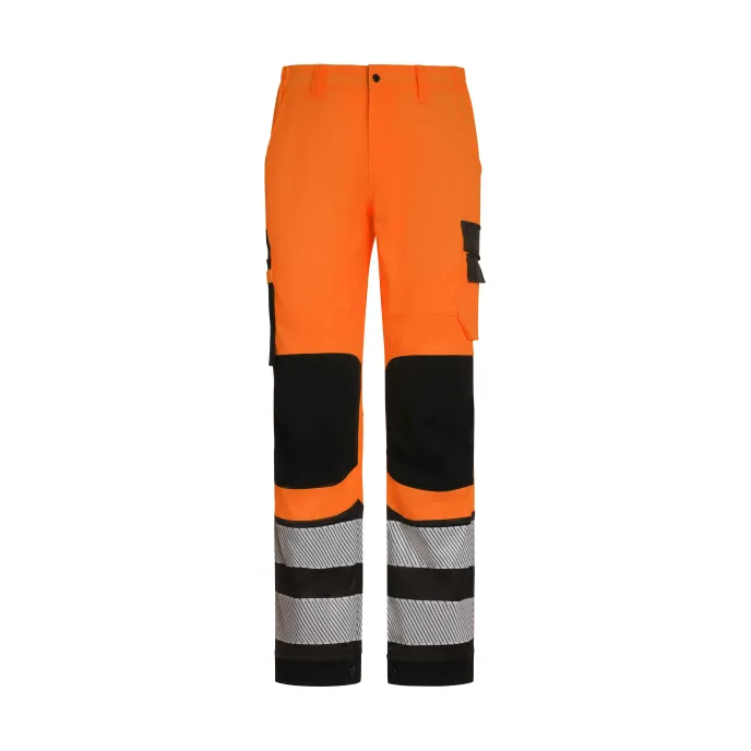Pantalone da Lavoro Multitasche Stretch Bicolore Alta visibilità P&P ...